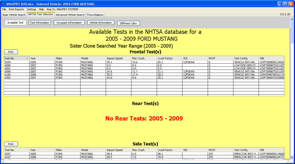 4N6XPRT StifCalcs : NHTSA Crash Tests : Vehicle Crash Tests : Stiffness ...